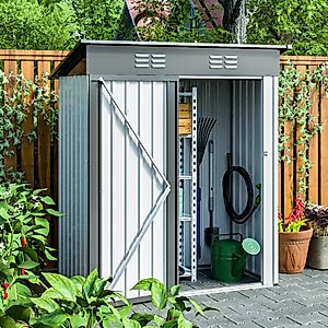 GihulaGo Outdoor Storage Shed, 5x3 FT Galvanized Steel Metal Shed, Lockable Waterproof Tool Storage Sheds for Garden, Patio, Lawn – Durable Storage Solution in Multiple Sizes