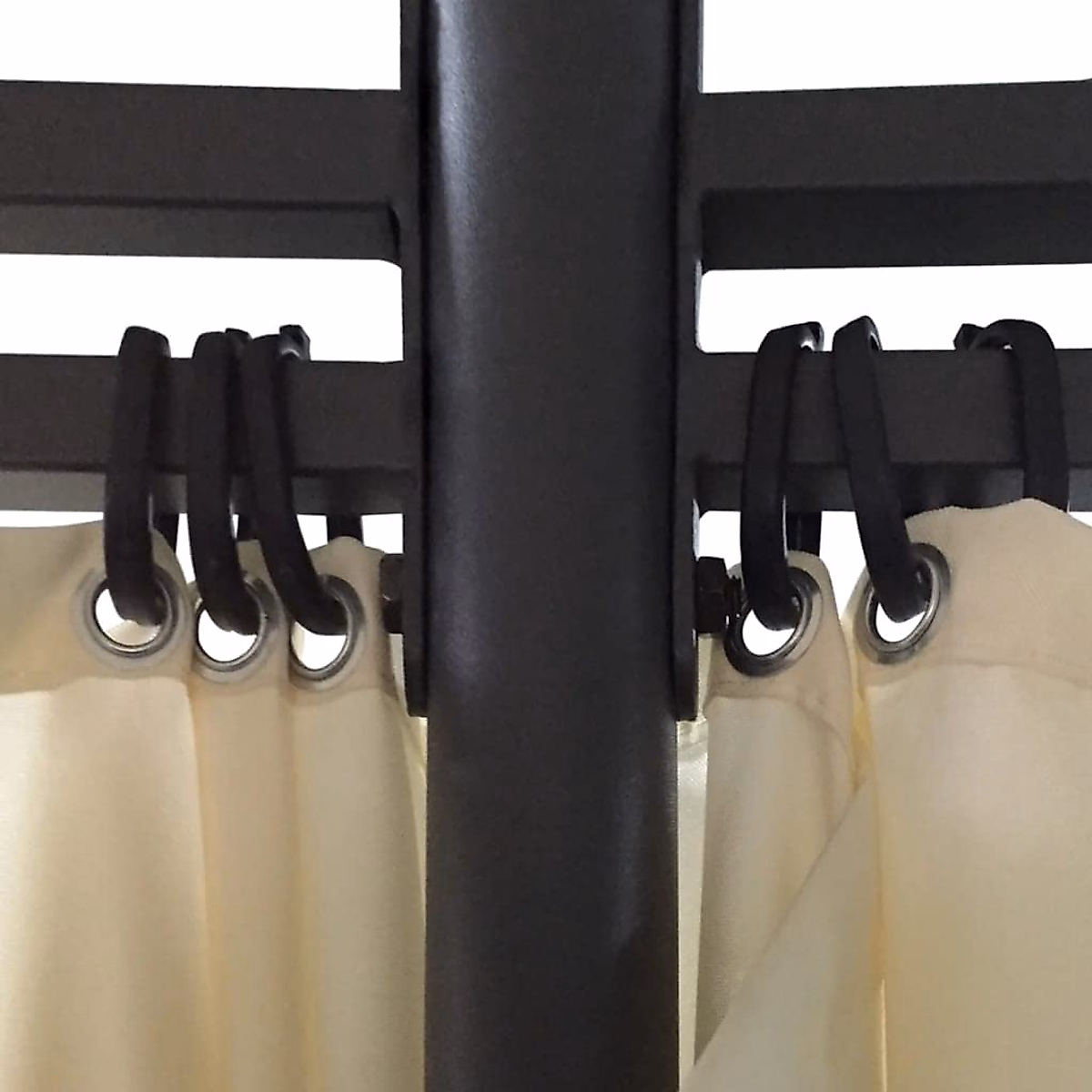 Round Gazebo with Curtains,Outdoor Gazebo, Backyard Gazebo,Garden Gazebo,Beach Gazebo,Wedding Party Tent,for Barbeque,Patio,Deck,Garden Party,Markets,Outdoor Events,BBQ,11' 5'' x 8' 9''