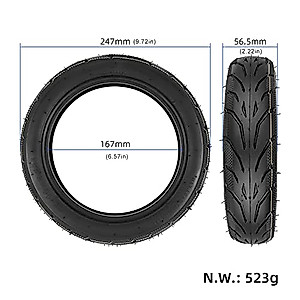 10x2.125 Tire with Inner Tube 10 inch for Segway Ninebot F20 F25 F30 F40 F Series Heavy Duty Replacement Wheels Parts Inner Tube Tire for Electric Scooter Accessories (Black)