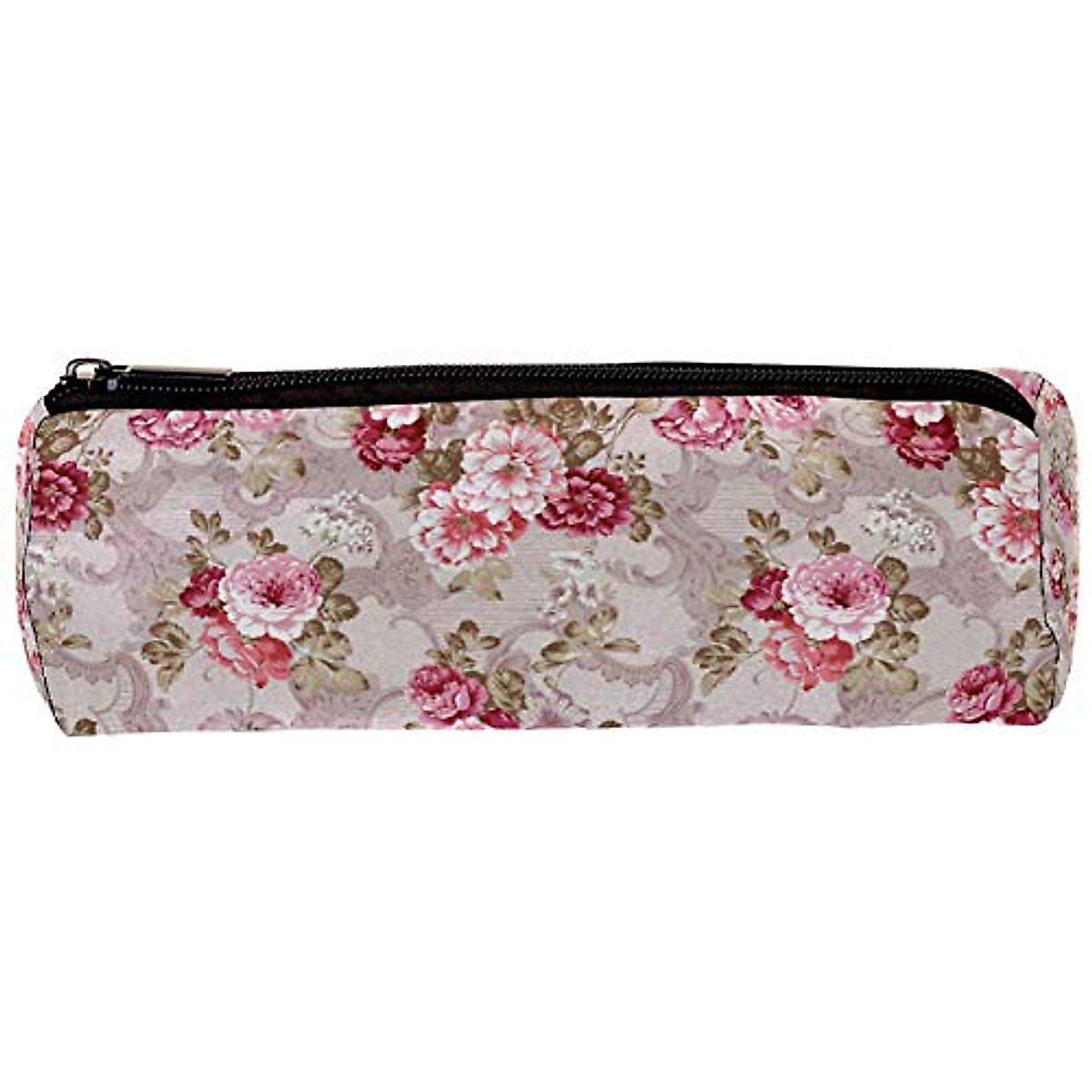 Pink Floral Pattern Pencil Bag Pen Case Stationary Case Pencil Pouch Desk Organizer Makeup Cosmetic Bag for School Office