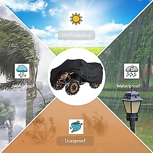 Heavy Duty ATV Cover(XXXL), 102''x44''x48'', Universal Fit Rip Resistant Waterproof Quad Four Wheeler ATV Cover Protects 4 Wheeler from Snow Rain or Sun