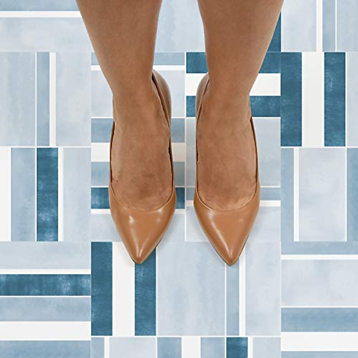 FloorPops FP3300 Azure Peel & Stick Floor Tiles, Blue