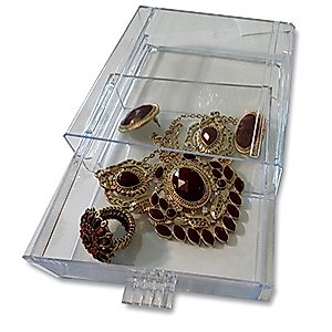Clear Acrylic Stackable Organizing Drawer For Makeup, Jewelry, Scrapbook Supplies, Bobbins,