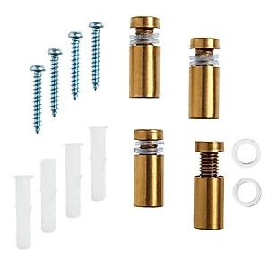 russell+hazel Acrylic Rail, Clear with Gold-Toned Hardware, 24” x 4” x .25” (44622)