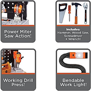 Black+Decker Kids Workbench - Power Tools Workshop - Build Your Own Toy Tool Box – 75 Realistic Toy Tools and Accessories [Amazon Exclusive]