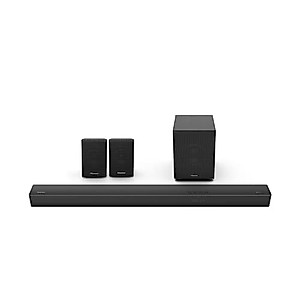 Hisense U5120GW+ 7.1.2ch Premium Sound Bar with Wireless Subwoofer, 570W, Hi-Res Audio, 4K HDR Pass Thru, Bluetooth 4.2, WiFi, Type-C, HDMI, 7 EQ Modes, Airplay, Alexa Compatibility