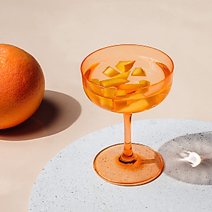 Villeroy & Boch - Like Apricot Champagne Coupe/Dessert Bowl Set of 2 pces, Coloured Glass Orange, Capacity 100 ml