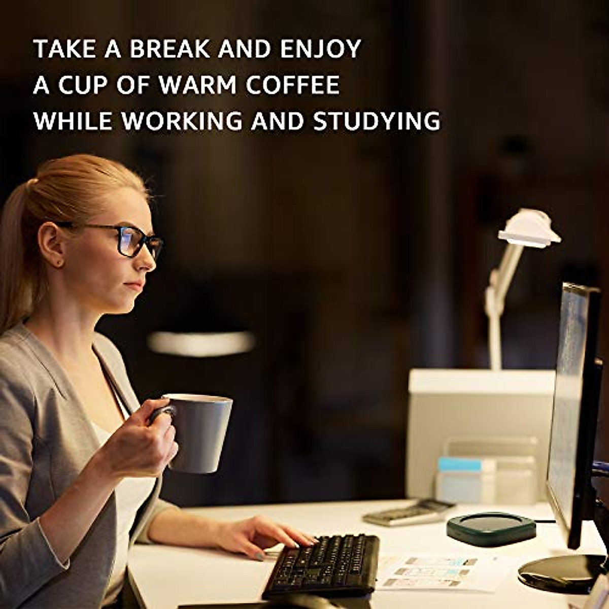 Coffee Mug Warmer for Desk, Coffee Cup Warmer with Auto Shut Off for Home Office, Smart Electric Warmer Plate for Warming Coffee, Milk and Tea (No Cup)