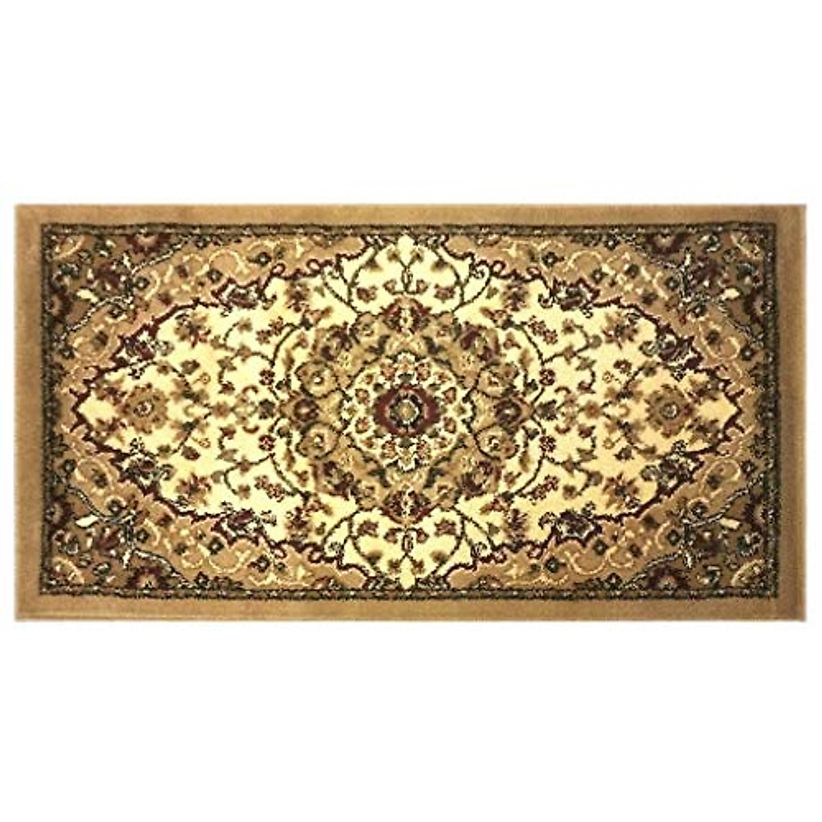 Bellagio Traditional Oriental Door Mat Design 401 Ivory (24 Inch X 40 Inch)