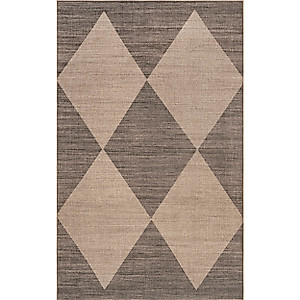 nuLOOM 3' x 5' Easy-Jute SuperiorWash Area Rug, Machine Washable, Non-Slip, for Living Room Bedroom Kids Room Nursery Home Decor, Simple Brown