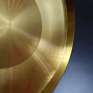 RUIMIMI Gong Instrument with 16.4 inch(42cm),Chinese Traditional Percussion Instrument Brass Gong with Wooden Mallet and Red Hanging Ribbon for Home Office Celebration