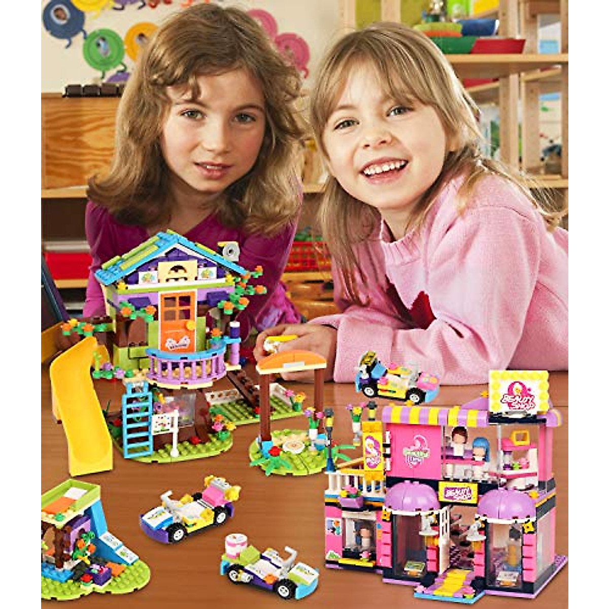 Friends Tree House Hair Salon Building Kit, Treehouse Hairdressing Building Blocks Sets with Storage Box, Creative Learning Roleplay Christmas Birthday Gift for Girls 6-12 Years (1193 Pieces)