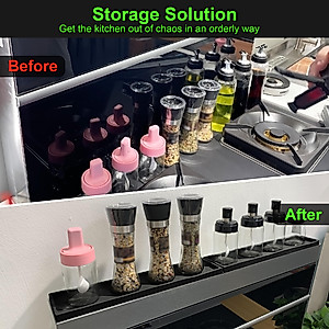 Mofason Silicone Magnetic Stove Top Shelf 30 Inch, Kitchen Over Stove Oven Shelf, Magnetic Spice Rack Organizer, Non-Slip Above Stovetop tray for Back of Stove -Black