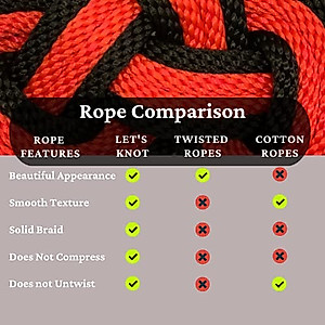 Let's Knot - Rope Kit for Beginners and Experienced Riggers - Silky Soft Rope - Perfect for Simple and Complex Knots - Japanese Rope Style - Set of Two 30 Ft Ropes 1 Storage Bag - 8mm Braided Rope