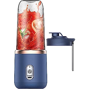 Portable Blender Cup, Electric Blender With Shake & Smoothie Bottle, Personal Juicer USB Rechargeable, 6 Blades Hand Blende (Color : Pink)