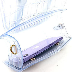 Top Handle 2-Way PU Leather PVC Jelly Mini Satchel Bag Crossbody (Neon Green)