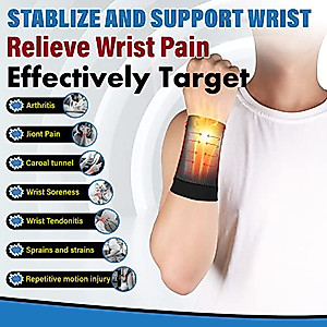 KEKING® Compression Wrist Sleeves for Women Men, 1 Pair, Premium Wrist Support Bands for Carpal Tunnel, Improve Circulation & Recovery, Tendonitis, Tennis, Sports - Wrist Brace Wrist Wraps, Black S