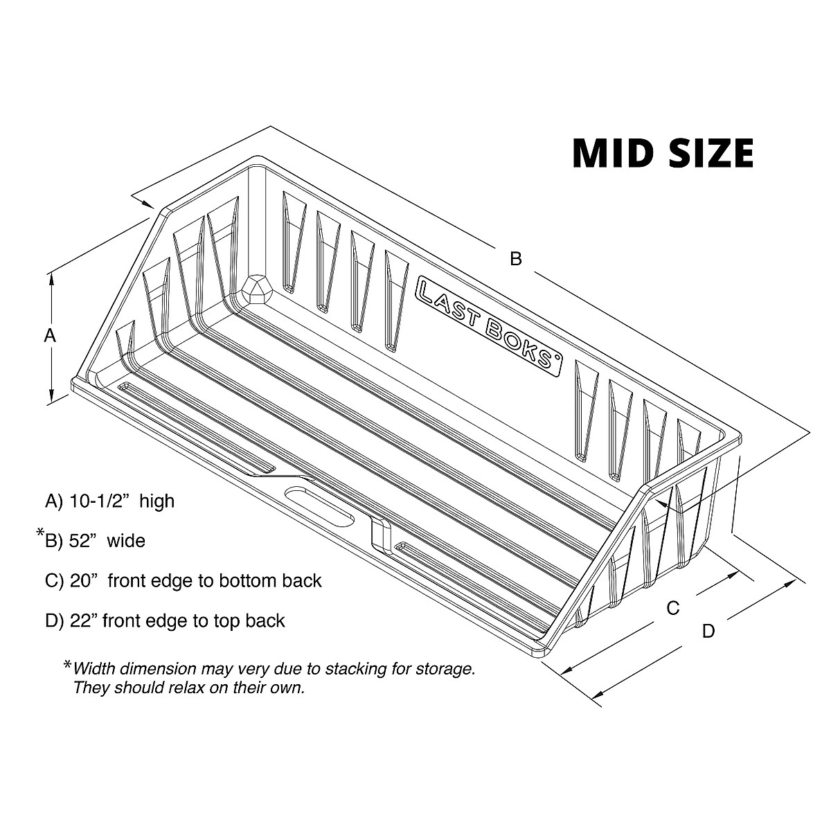 Last Boks Mid Size Truck Bed, Cargo Box Organizer, Slides Out onto Your Tailgate for Easy Access to Load or Unload Your Cargo, Truck Accessories Stores and Protects Your Cargo and Your Truck