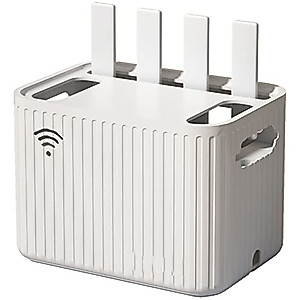 WiFi Router Storage Box,Large Wireless Router Rack, Cable Power Plug Wire Storage Boxes,Floating Shelf, Plug Row Hub Board Finishing Desktop Storage Box