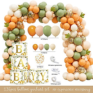 Little Pumpkin Baby Shower Decorations Party Supplies for Boy or Girl, Rustic Fall Autumn Baby Shower Decor, A Little Pumpkin is on The Way Backdrop Balloon Arch Baby Box Mom to Be Sash Dad to Be Pin