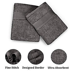 TRIDENT Soft and Plush 6 Piece Towel Set of 6 for Bathroom 100% Cotton Like Turkish Cotton Bath Towels Best Bath Towels Set Luxury Bath Towel Sets 2 Bath Towel 2 Hand Towel 2 Wash Towel Charcoal Gray