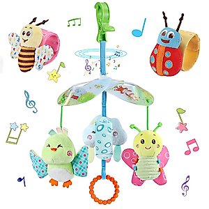 YOYIKER Stroller Toy Car Seat Toys for Infant, Baby Hanging Toys for Babies 0-3-6-12 Months, Newborn Rattle Toys for Baby Boy Girl Presents
