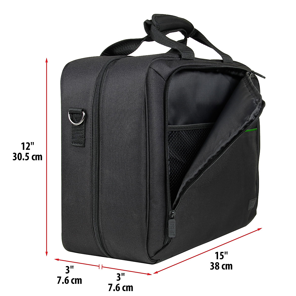 USA Gear Projector Case - Projector Bag Compatible with DBPOWER, ViewSonic PJD5134, Dr. J HI-04, PVO Portable Projector and More Movie Projector - Scratch Resistant & Customizable Interior (Green)