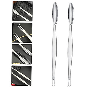 Small Forks 2pcs Crab Fork Stainless Steel Bottle Opener Oyster Crackers Salad Utensils for Serving Tool Nut Seafood Spoon Crab Eating Supplies Crab Leg Tools Kitchen Crab Forks