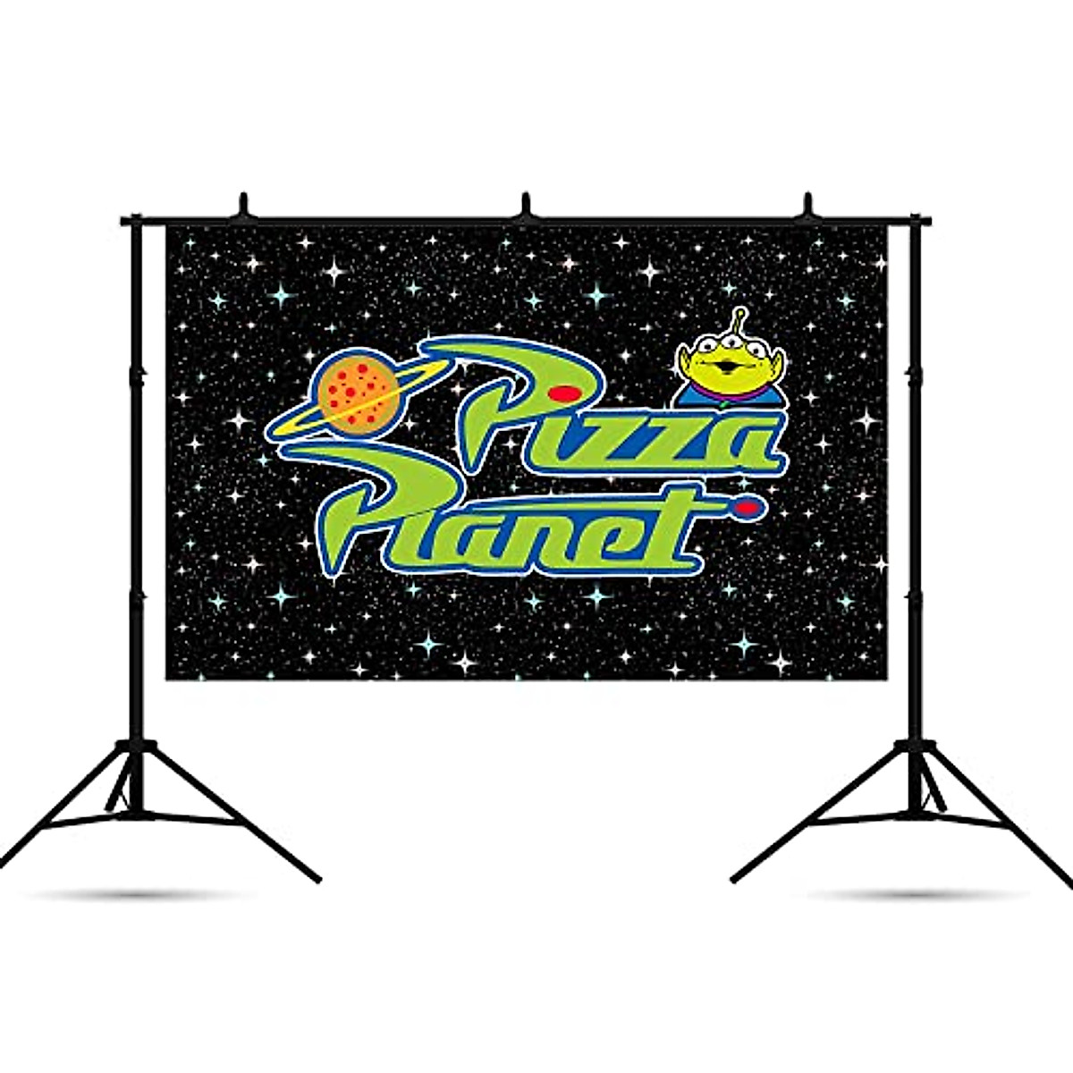 Pizza Planet Backdrop for Birthday Party Decorations Outspace Background for Baby Shower Party Cake Table Decorations Supplies Toy Story Theme Banner 5x3ft