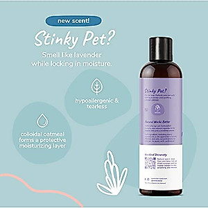 kin+kind Oatmeal Shampoo Lavender for Dogs & Cats Natural Dog Shampoo for Itchy & Sensitive Skin with Colloidal Oatmeal, Olive Oil & Coconut Oil Moisturizing & Safe Pet Shampoo Made in USA (12 fl oz)