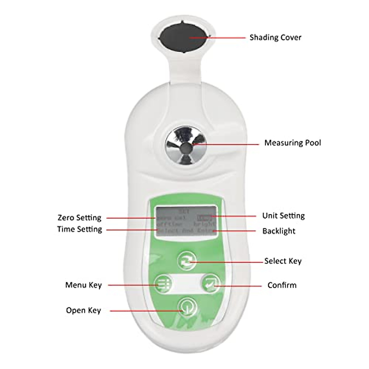 Demeras Brix Refractometer, Sugar Content Tester Accurate Portable Sensitive 0-32％ for Industry