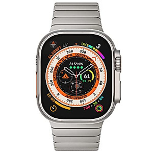 NewWays Metal Band Compatible with Apple Watch Ultra 2 Band 49mm Series 9 Series 8 45mm Series 7 44mm 42mm Ultra 49mm, iWatch Ultra SE Series8 7 6 5 4 3 2 1 Stainless Steel Link Bands, Titanium