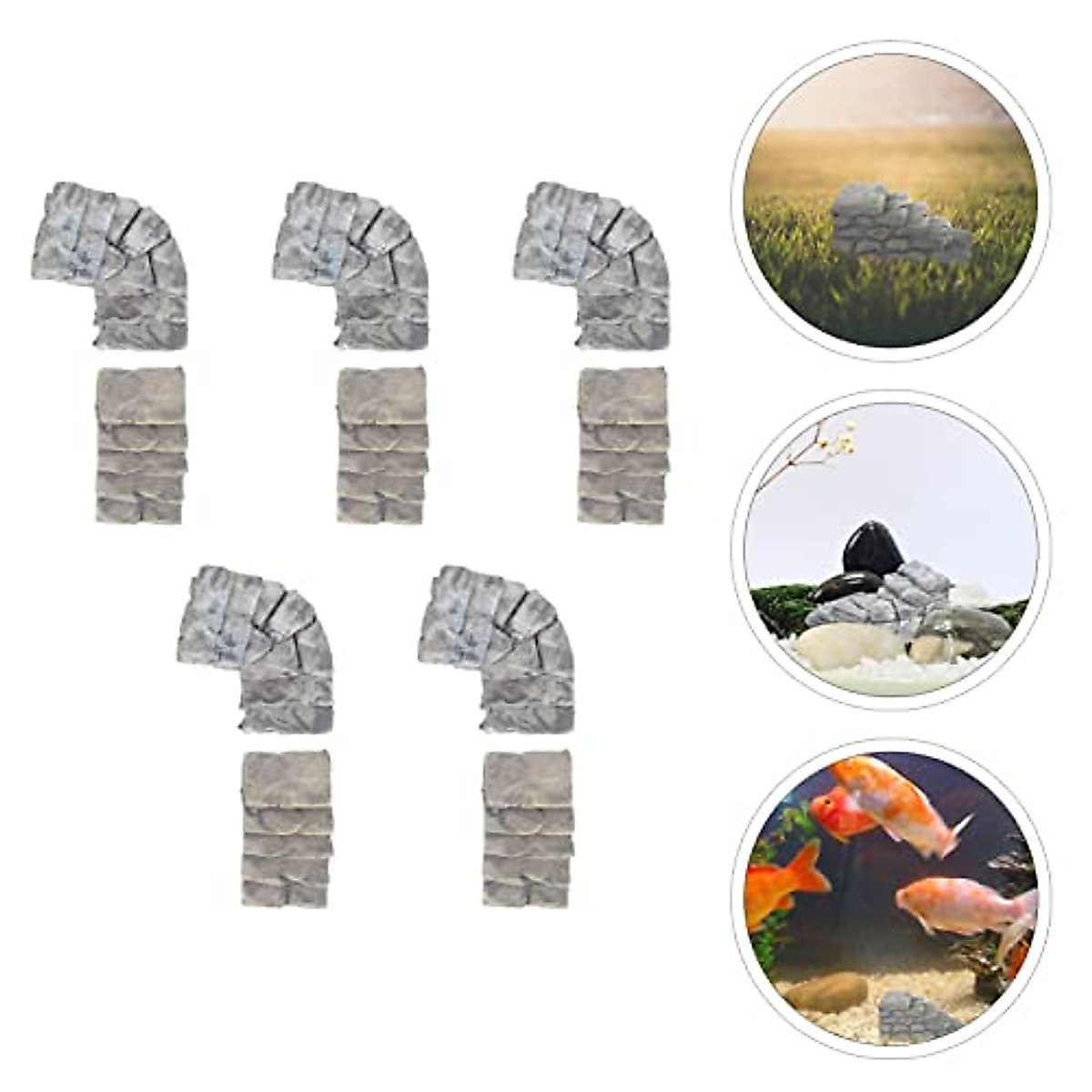 DOITOOL Desk Topper Dining Table Decor 10pcs Resin Stone Step Stair Miniature Rock Stair Ornament Decoration DIY Craft Yard Bonsai Decals Plants Decor Miniature Glass Ornaments