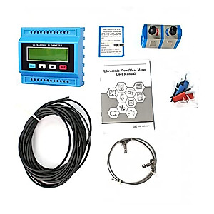 Ultrasonic Flow Meter TUF-2000M Water Flow Meter TS-2(DN15~DN100) TM-1 TL-1-HT(-30~160℃) High-Tem Ultrasonic Module Sensor Digital Liquid Flowmeter Sensor Transducer Accessories(Color:Host TS-2-HT TM-