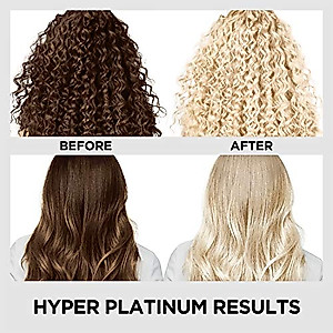 L’Oréal Paris Feria Hyper Platinum Advanced Lightening System Hair Bleach, Lifts Up To 8 Levels, Includes Anti Brass Purple Conditioner, 1 Hair Dye Kit