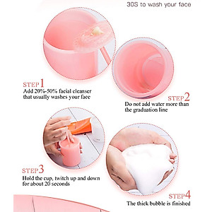 KOVCOAP Foam Maker for Face Wash, Face Wash Foamer, Cleanser Foam Maker, Marshmallow Whip Maker Skin Care, Deep Skincare Cleaner Tools for Travel Household 2 Pieces(Pink and White)