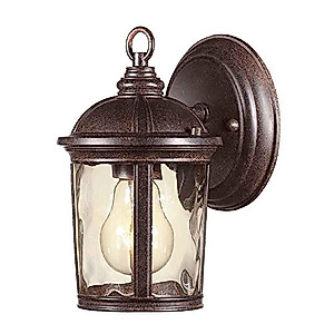 Home Decorators Collection Leeds Wall-Mount 6.5 in. Outdoor Mystic Bronze Lantern