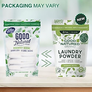 Good Natured Brand Natural Laundry Detergent Powder & Washing Soda for Tough Stains & Odors | Hypoallergenic, Safe for Sensitive Skin | Biodegradable & Eco-friendly | Rosemary Revival | 52 Loads 30oz