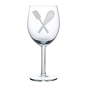 Wine Glass Goblet Baker Baking Spatula & Whisk (10 oz)