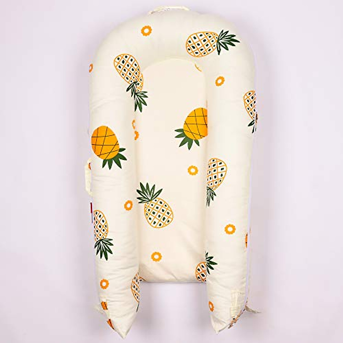 Newborn Lounger Cover for DockATot Deluxe | 100% Cotton Baby Lounger Extra Cover | Hypoallergenic Replacement Cover for DockATot Docks | (Cover only) |for DockATot Deluxe Baby Nest (Pineapples)