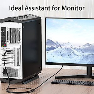 DteeDck VGA Cable 3FT, VGA to VGA Monitor (Ultra Thin Cable) Male to Male 15 Pin Full HD 1080P@60Hz Black Cord