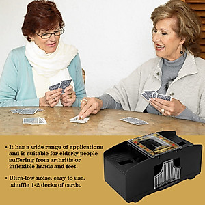 Diolusus Automatic Card Shufler, Electronic Casino Poker Card Shuffling Machine,2 Deck Poker Card Shuffling Machine Battery, Card Playing Tool for Home Party with USB Line (1-2 Decks)