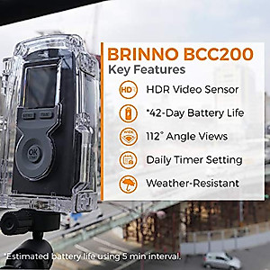 Brinno BCC200 - Construction & Outdoor Security Time-Lapse Camera Trio Bundle Pack - 42-Day Battery Life - 720P - Includes: TLC200 Pro Camera, Clamp, & Water-Resistant Case