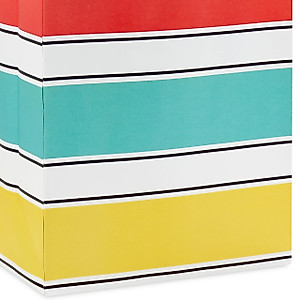 Hallmark Assorted Gift Bags (8 Bags: 3 Small 6", 3 Medium 9", 2 Large 13") Colorful Stripes, Triangles, Shapes