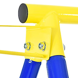 4 in 1 Outdoor Toddler Saucer Swing Set for Backyard, Playground Tree Swing Sets with Steel Frames, Climbing Rope with Disc Tree Swing Playset and Basketball Hoop for Kids