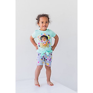 Disney Encanto Mirabel Little Girls Graphic T-Shirt and Bike Shorts Outfit Set Turquoise 7-8