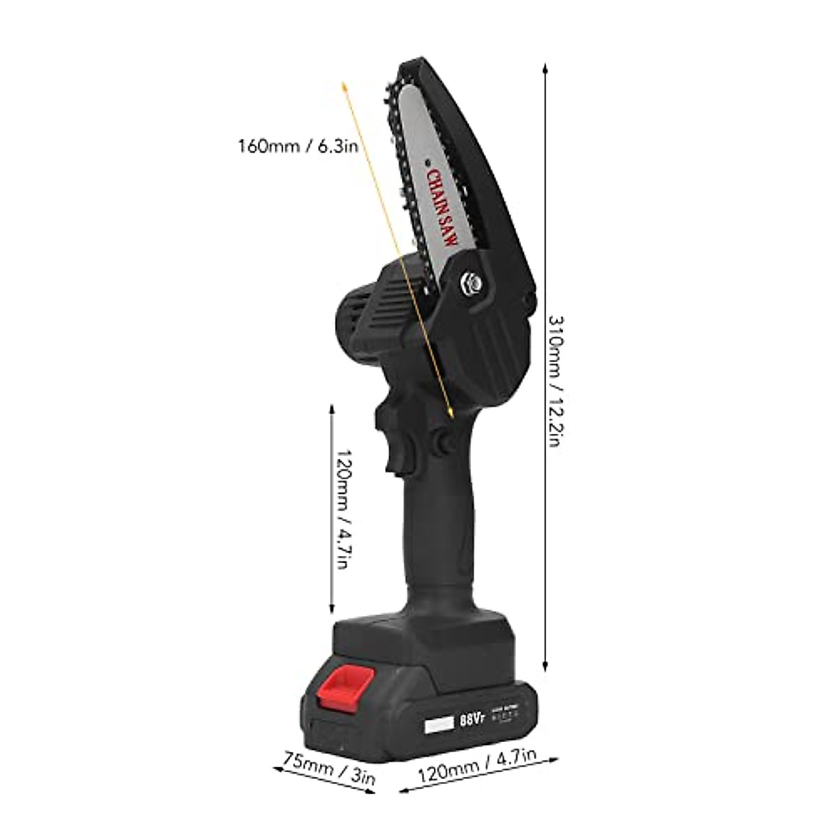 Handheld Cordless Chainsaw Mini Rechargeable Garden Lightweight Chainsaw (US Plug)