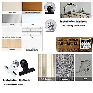 8pcs Black White Bull Clips,Self Adhesive Clip Hanging,Student Work Display Clips,Adjustable Tapestry Clips for Hanging On Wall,Adjustable Tapestry Hooks,Metal Hinge Clips