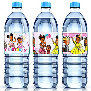 24Pcs Water Bottle Labels for Kids Birthday Party Supplies, 3 Styles 8.5” x 2” Water Bottle Labels, Self-Adhesive Waterproof Water Bottle Labels for Kids Girls Boys Birthday Party Decorations