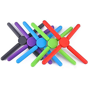 TENTA TENTA KITCHEN 5 Pack Non-Slip Foldable Silicone Trivets, SourceTon Collapsible Cross Design Silicone Trivets in Cute Colors, Silicone Pot Holder, Hot Pad, Pot Holder.